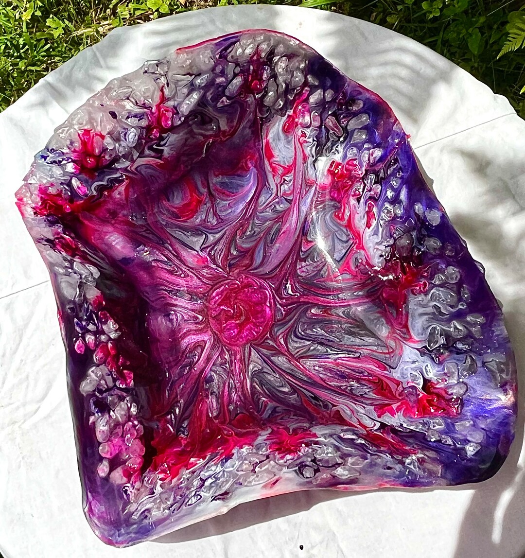 Large Pink Purple Resin Bowl Trinkets Fruit Bowl Candles - Etsy