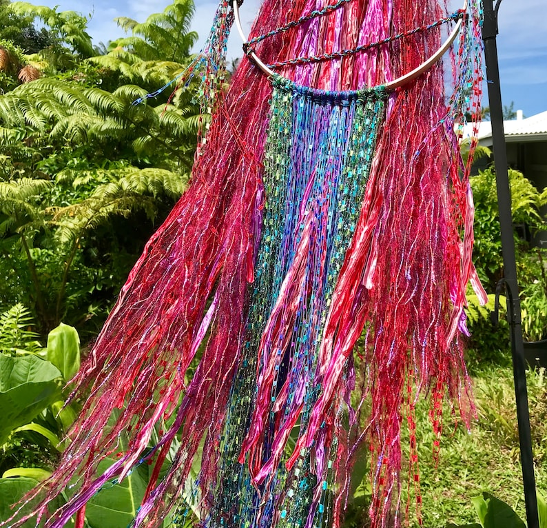 Sparkling Wall Hanging Macrame Wall Art With Ribbons & Bright - Etsy