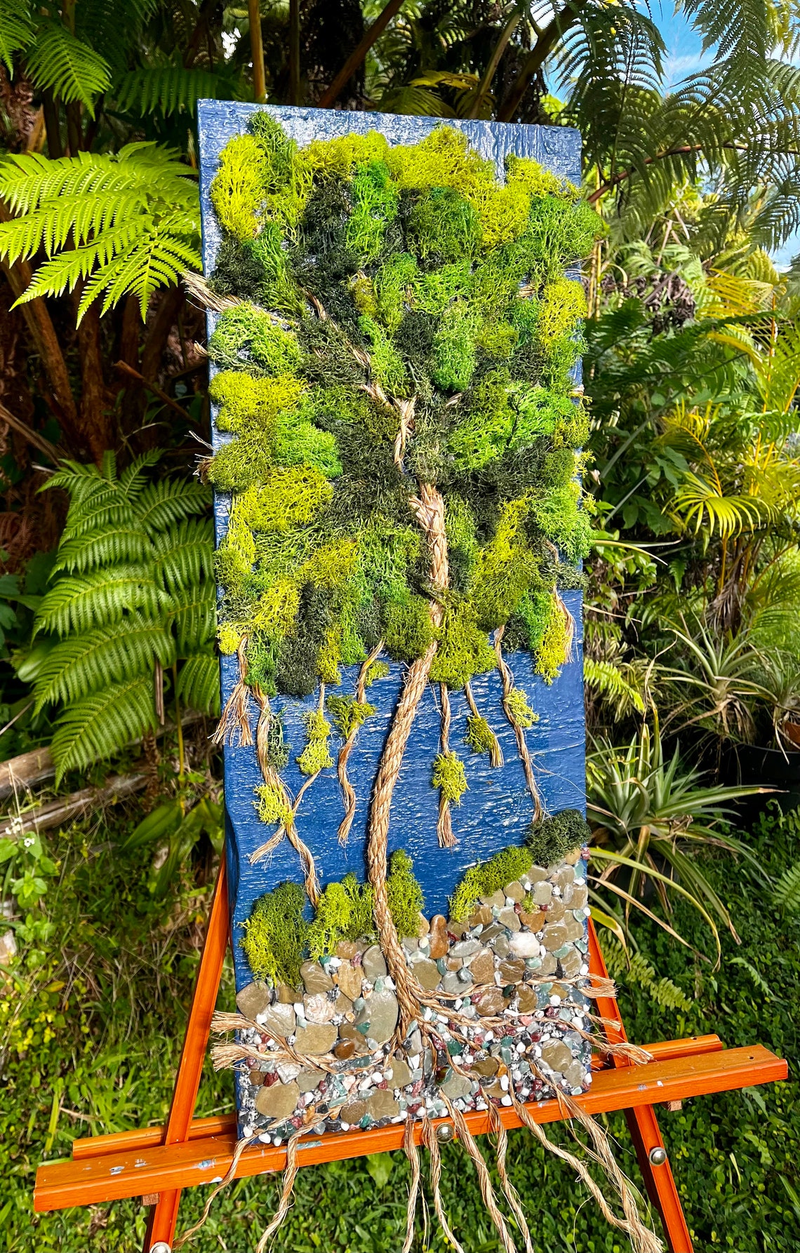 Natural Moss Tree With Pebbles Wall Art Framed - Etsy
