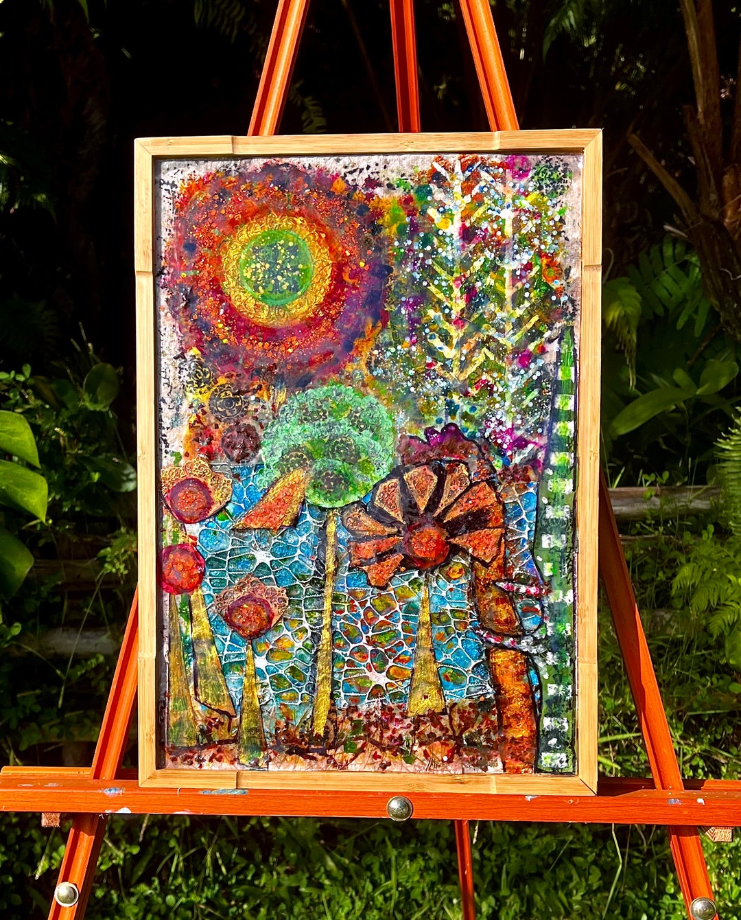 Abstract Layers Paper Collage Art on Wood - Etsy