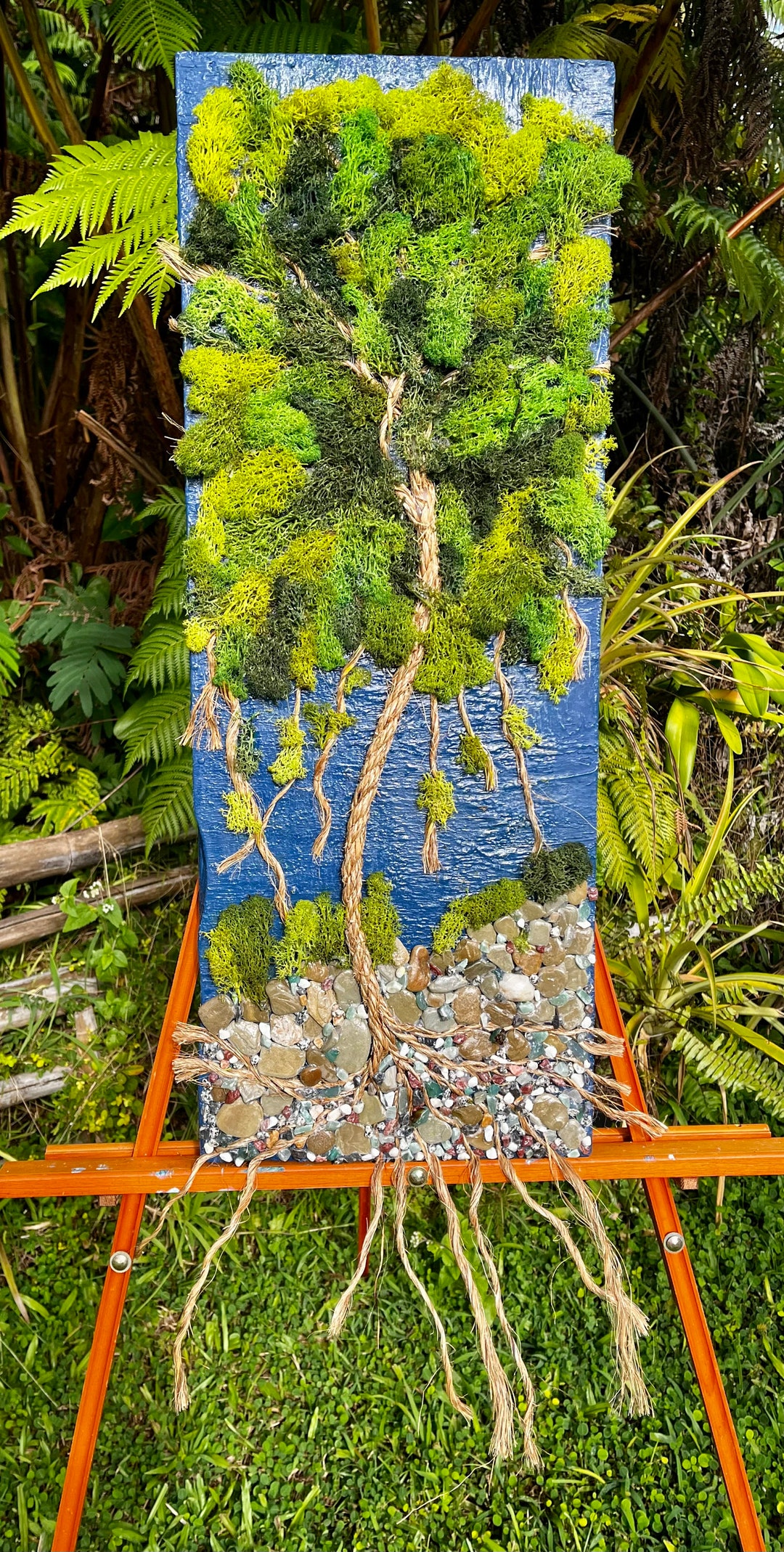 Natural Moss Tree With Pebbles Wall Art Framed - Etsy