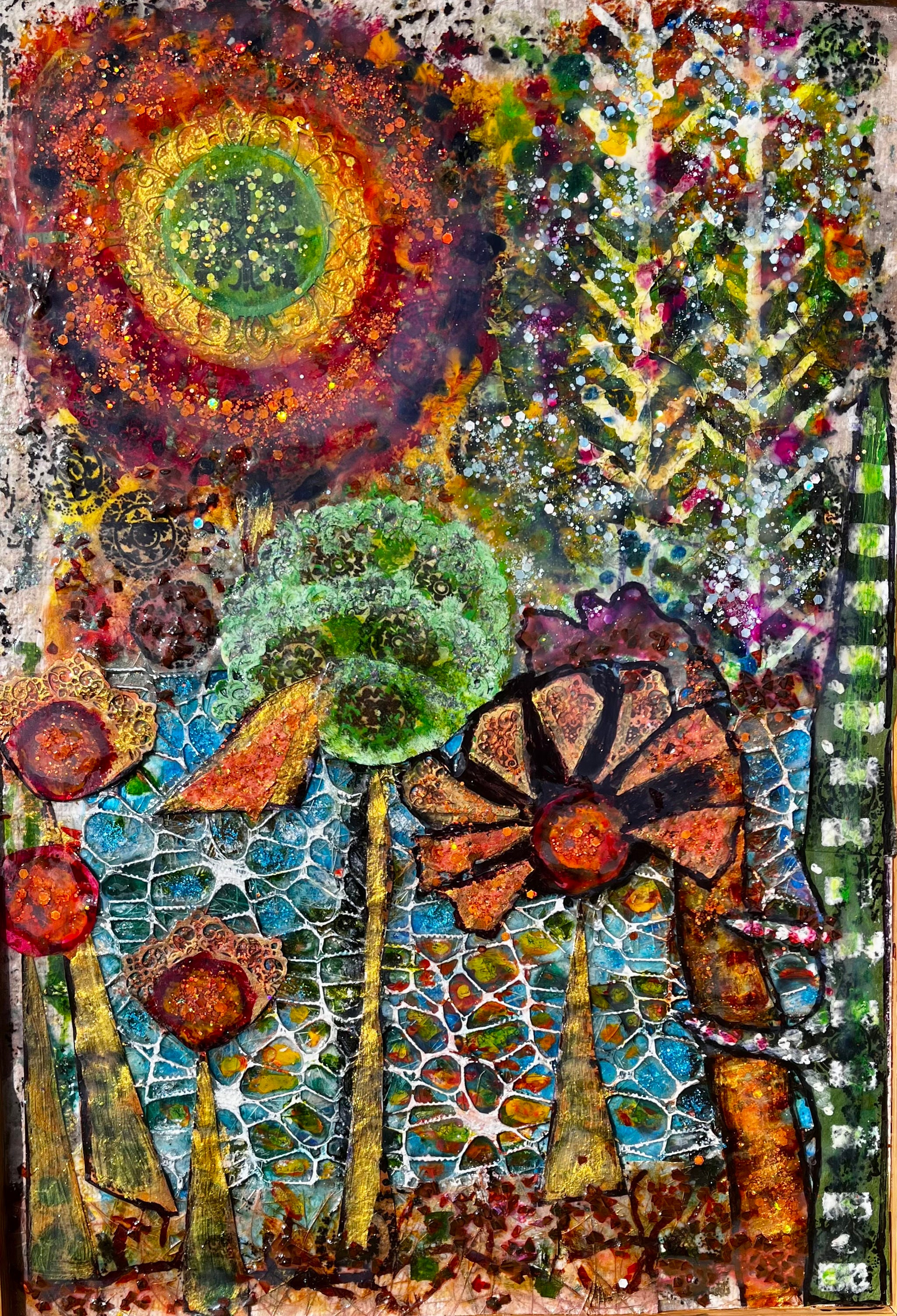 Abstract Layers Paper Collage Art on Wood - Etsy