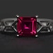 Square Cut Ruby Ring Sterling Silver Red Ruby Engagement Ring Promise ...