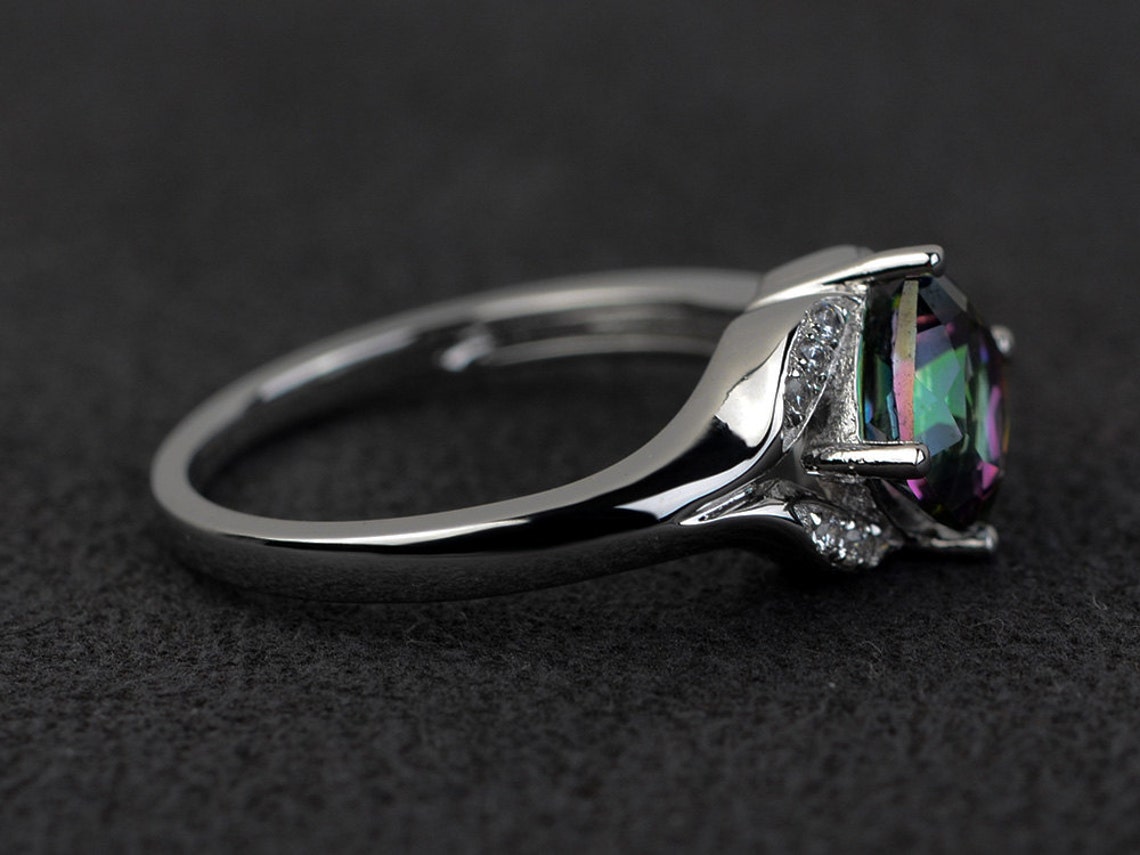 Mystic topaz ring color engagement ring rainbow topaz silver | Etsy