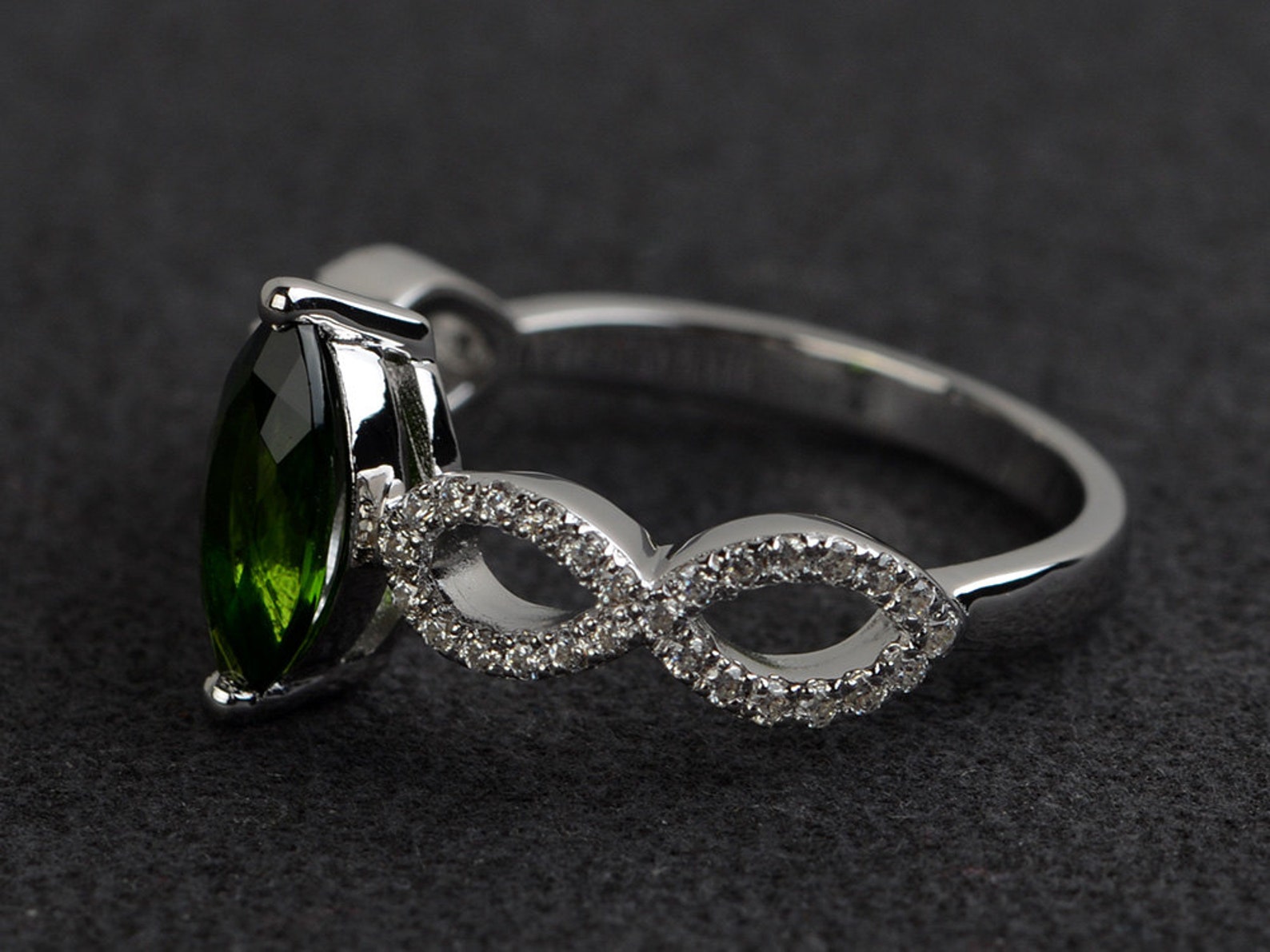 Diopside Ring Women Gemstone Rings Chrome Diopside Engagement - Etsy
