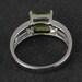 Square Cut Peridot Ring Green Gemstone Ring Sterling Silver Peridot ...