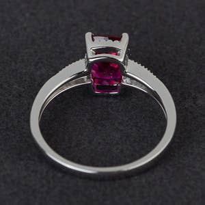Cushion Cut Ruby Ring Sterling Silver Ring Ruby Engagement - Etsy