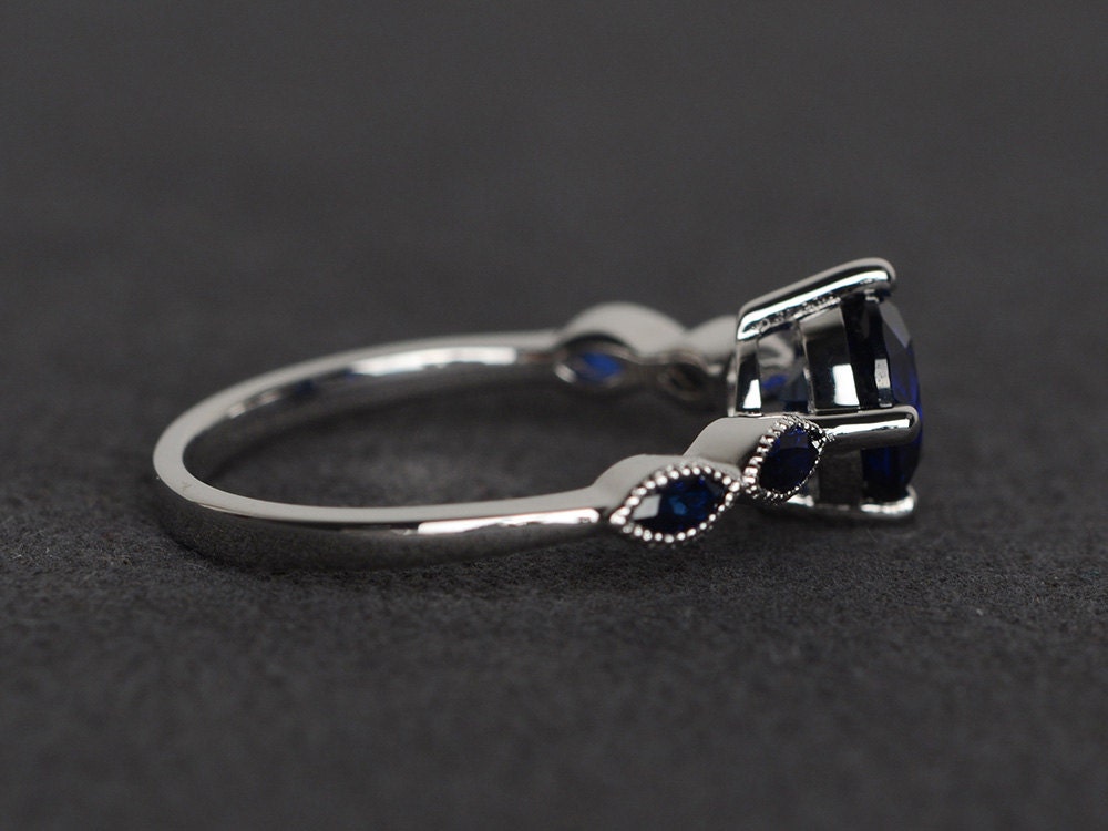 Sapphire Ring Engagement Ring September Birthstone Ring - Etsy
