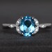 Swiss Blue Topaz Ring Wedding Ring Sterling Silver Ring Oval - Etsy