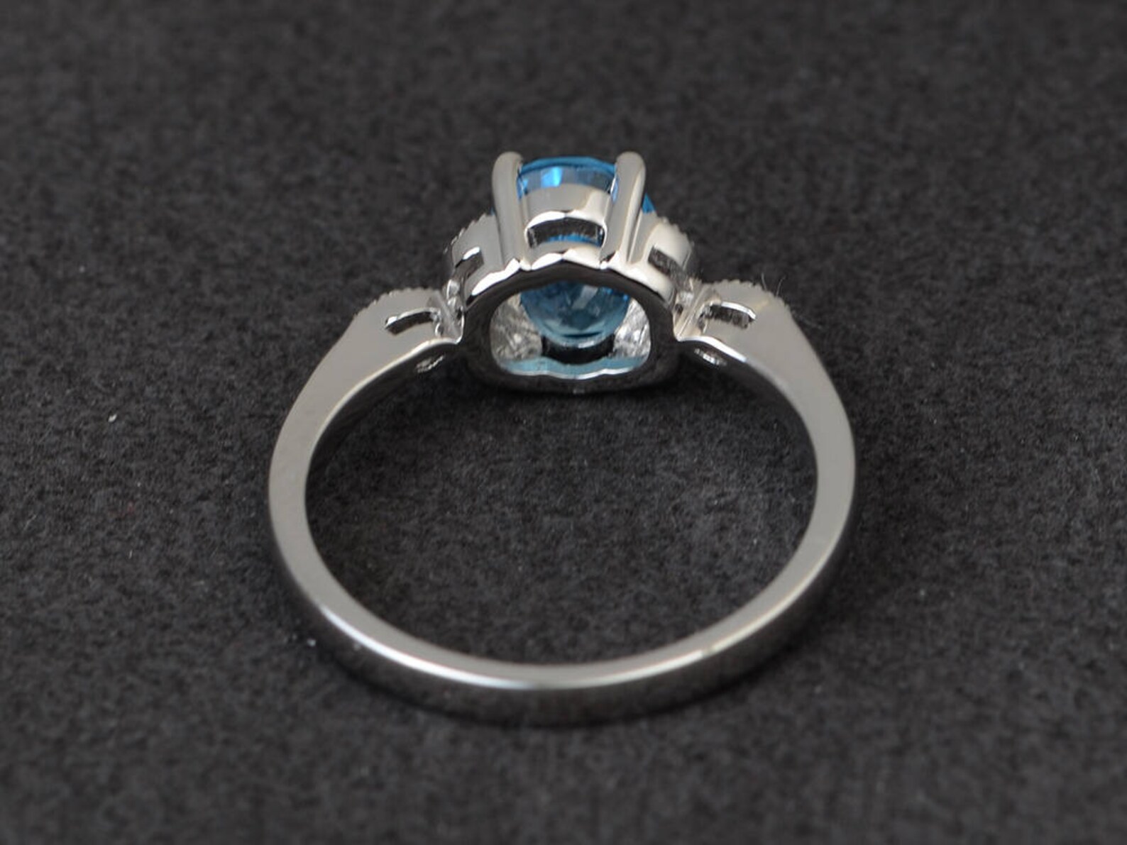 Swiss Blue Topaz Ring Wedding Ring Sterling Silver Ring Oval | Etsy