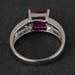 Square Cut Ruby Ring Sterling Silver Red Ruby Engagement Ring Promise ...