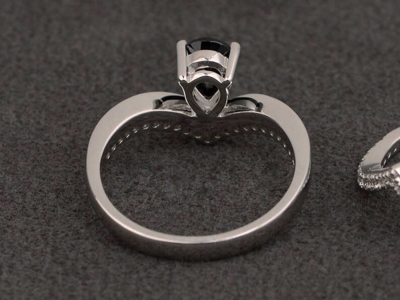 Natural Black Spinel Ring Black Rings Wedding Engagement Ring - Etsy