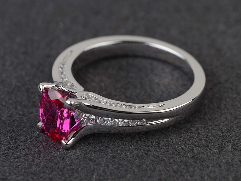 Ruby ring oval engagement ring red ruby ring gemstone ring | Etsy
