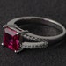 Silver Ruby Ring Square Cut Red Ruby Engagement Ring Promise - Etsy