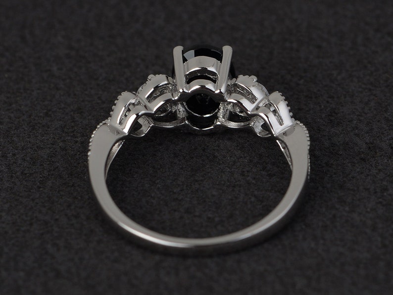 Natural Black Spinel Ring Oval Cut Black Rings Natural - Etsy
