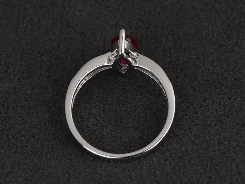 Ruby ring ruby engagement ring July birthstone marquise cut | Etsy