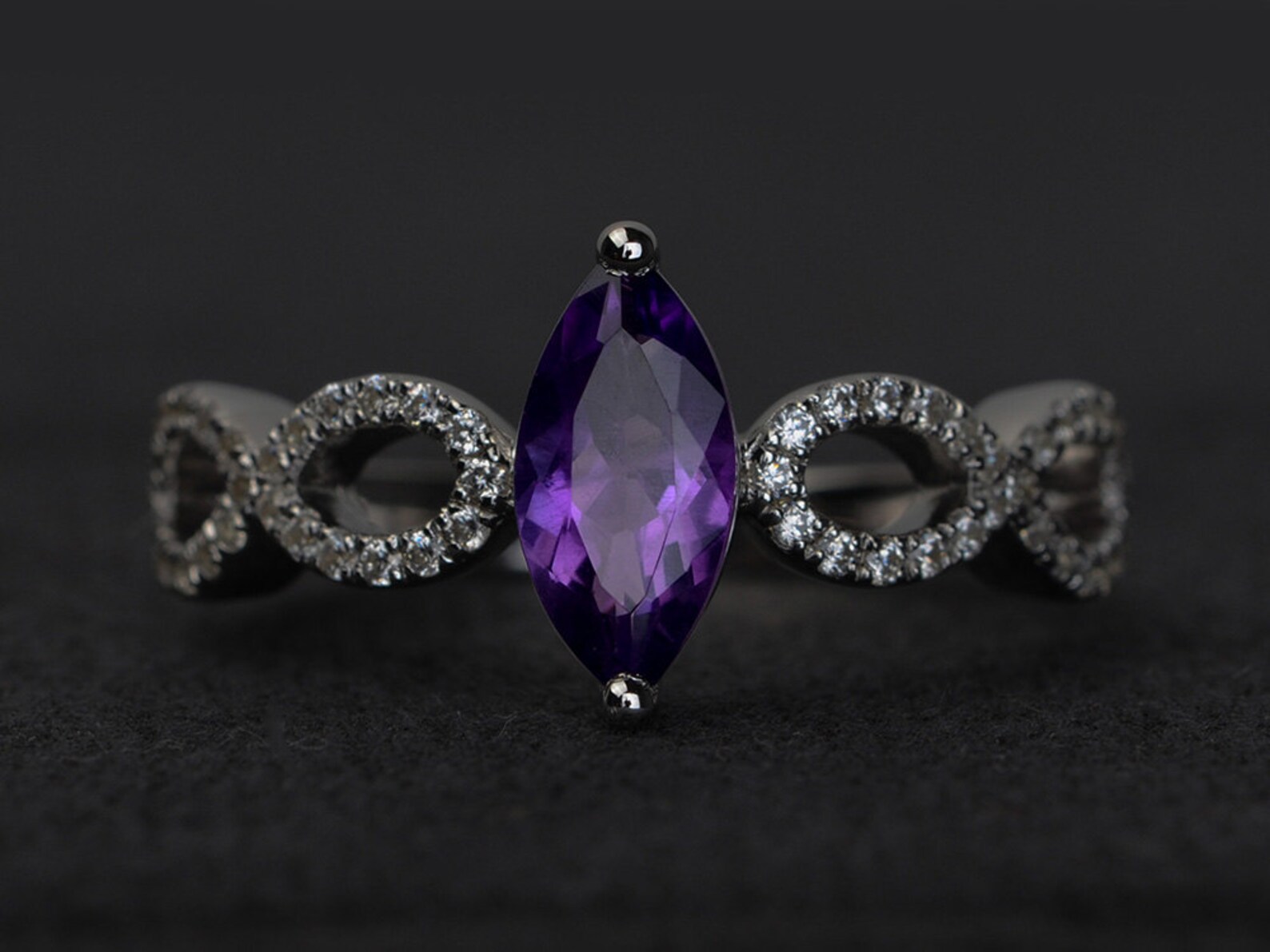 Amethyst Rings Purple Gemstone Ring Amethyst Wedding Ring - Etsy