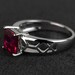 Square Cut Ruby Ring Sterling Silver Red Ruby Engagement Ring Promise ...