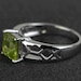 Square Cut Peridot Ring Green Gemstone Ring Sterling Silver Peridot ...