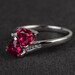 Engagement Ring Ruby Ring Trillion Cut Red Gemstone July Birthstone ...