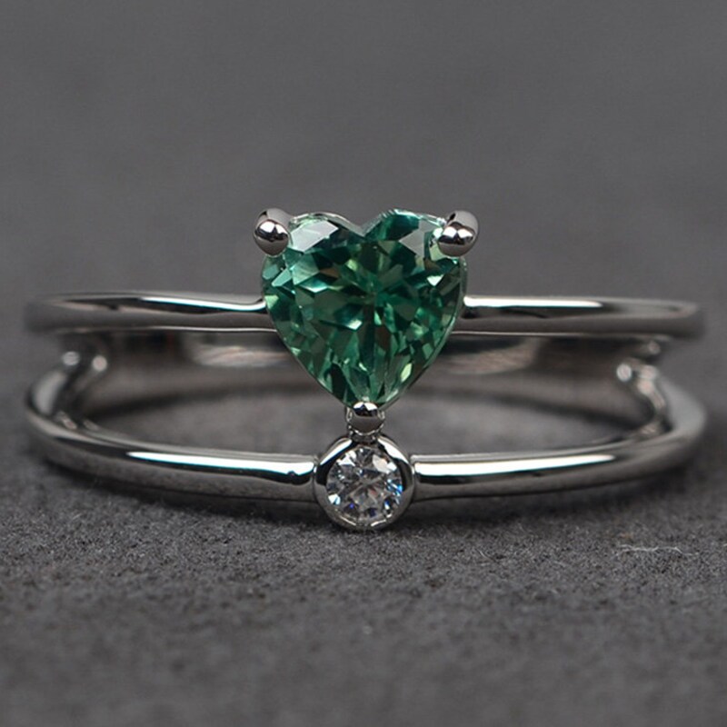 Green Gemstone Ring - Etsy