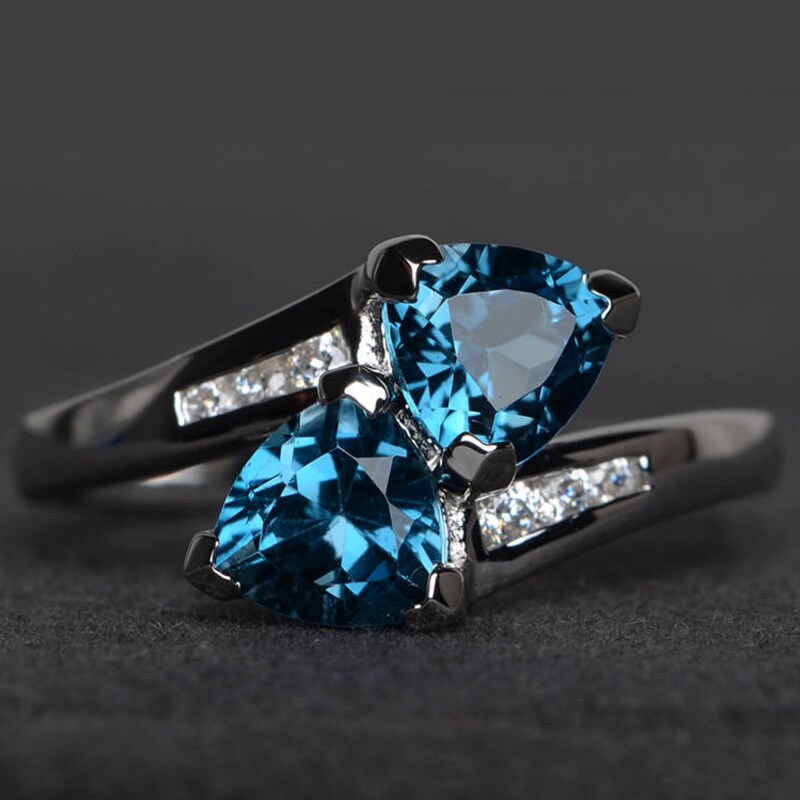 Blue Topaz Rings - Etsy