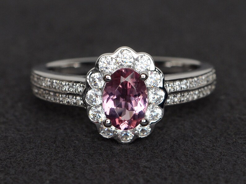 Tourmaline ring natural gemstone ring pink tourmaline | Etsy