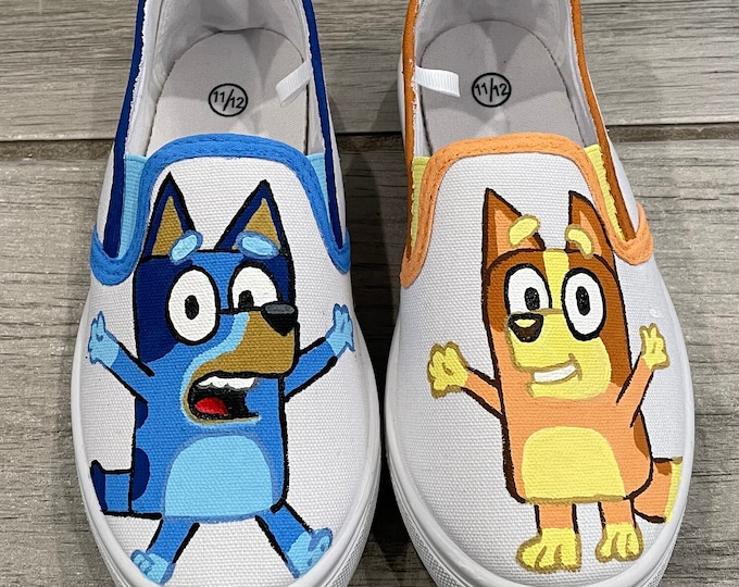 Hand Painted Bluey Sneakers - Etsy
