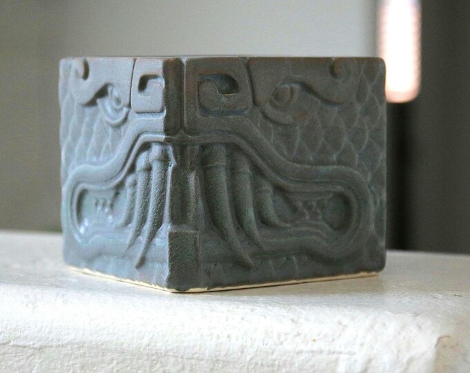 Aztec Serpent Ceramic Planter (celadon) Dragon Sculpture - Handcrafted ...