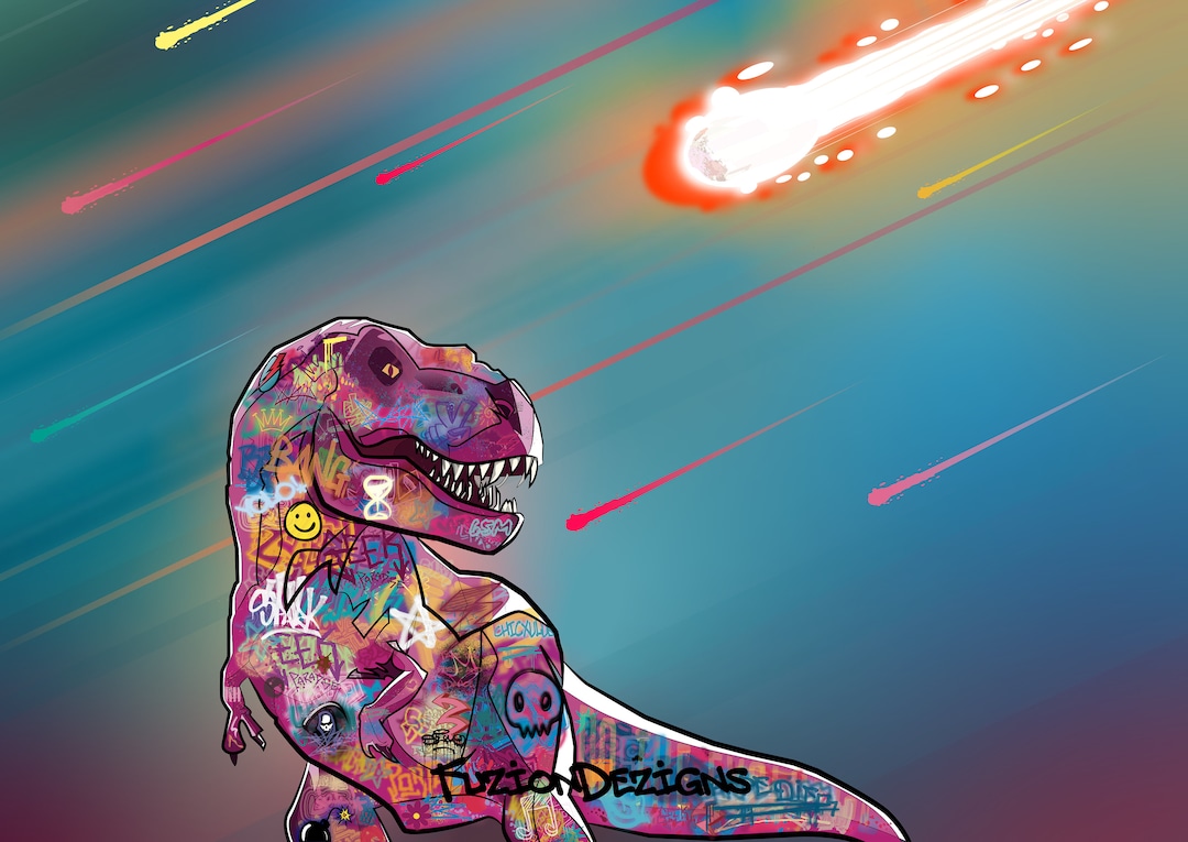 Dinosaur, Graffiti Style, Art Print - Etsy