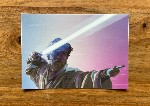 Obi Wan Kenobi Lightsaber Fight Pose Sticker - Etsy