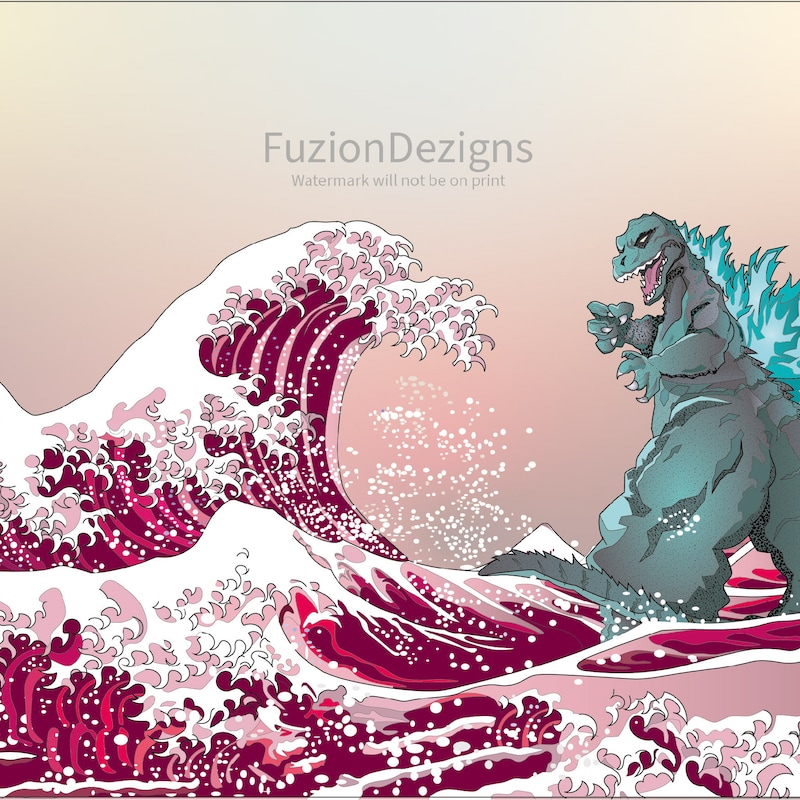 Godzilla Art - Etsy