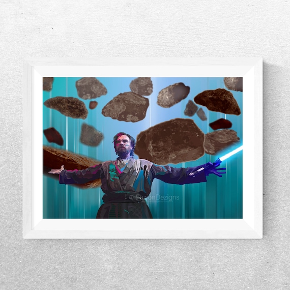 Obi Wan Kenobi Lifting Rocks Art Print - Etsy