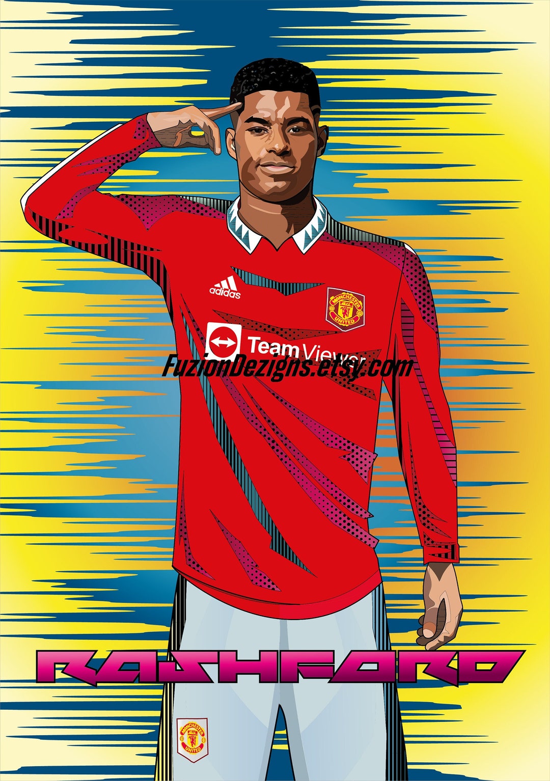 Marcus Rashford Goal Celebration Manchester United Poster - Etsy