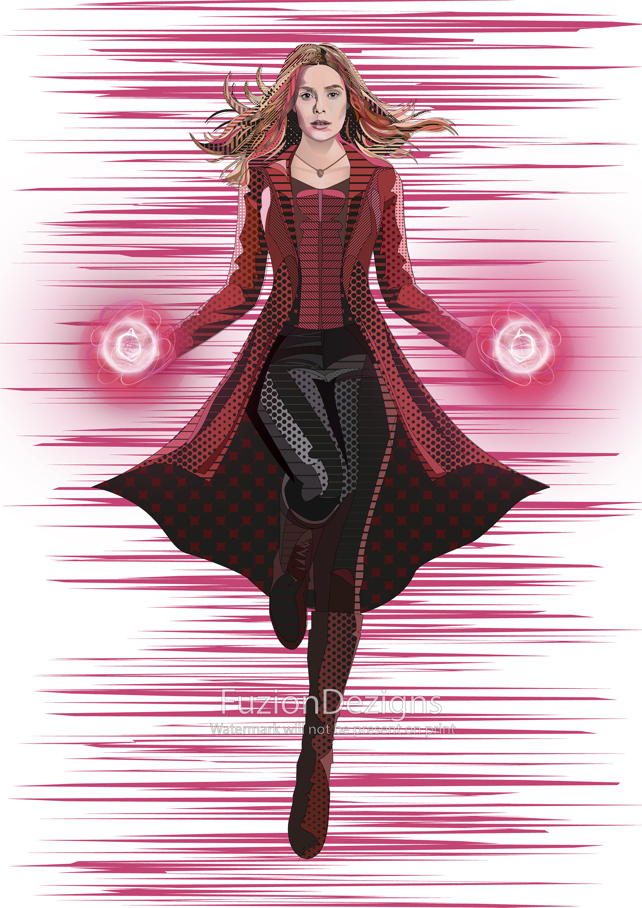 Wanda the Scarlet Witch Wandavision Digital Art Print - Etsy UK