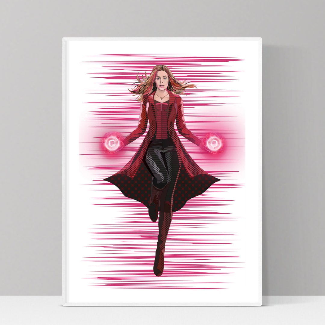 Wanda the Scarlet Witch Wandavision Digital Art Print - Etsy UK