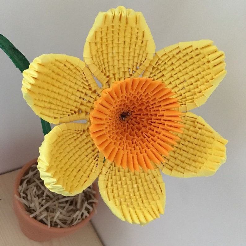 3D Origami Daffodil - Etsy