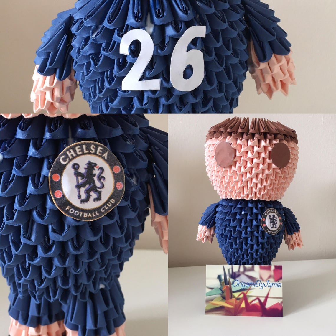 3D Origami Chelsea Football Player - Etsy