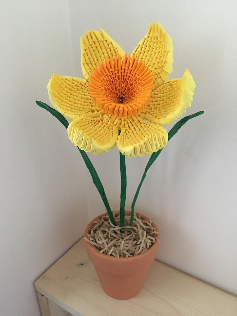 3D Origami Daffodil - Etsy
