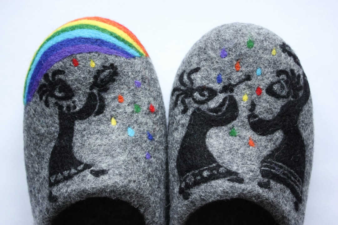 Kokopelli Tribal Felted Slippers Woman Man Indian Native American Shoes ...