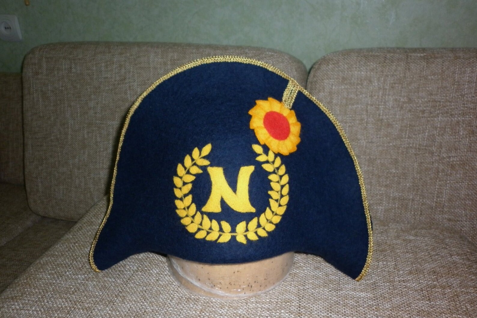 Napoleon Hat Bonaparte French Bicorne Military Cap Sauna Felted 19th ...