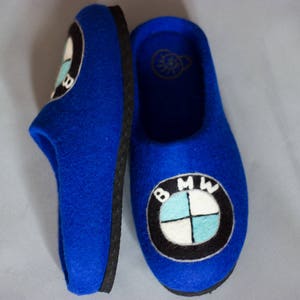 BMW Gift Set Blue Felted Shoes Man Wool Slippers Kit Driver Racer Car ...