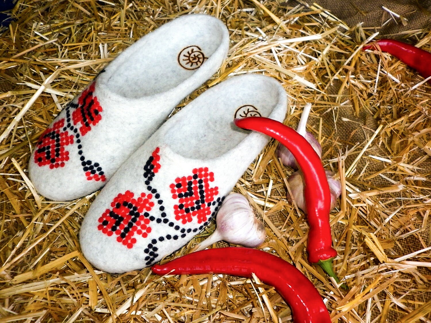 Women Boho Slippers Traditional Gift Folk Rustic Wool Felted - Etsy