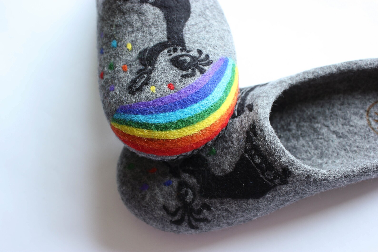 Kokopelli Tribal Felted Slippers Woman Man Indian Native American Shoes ...