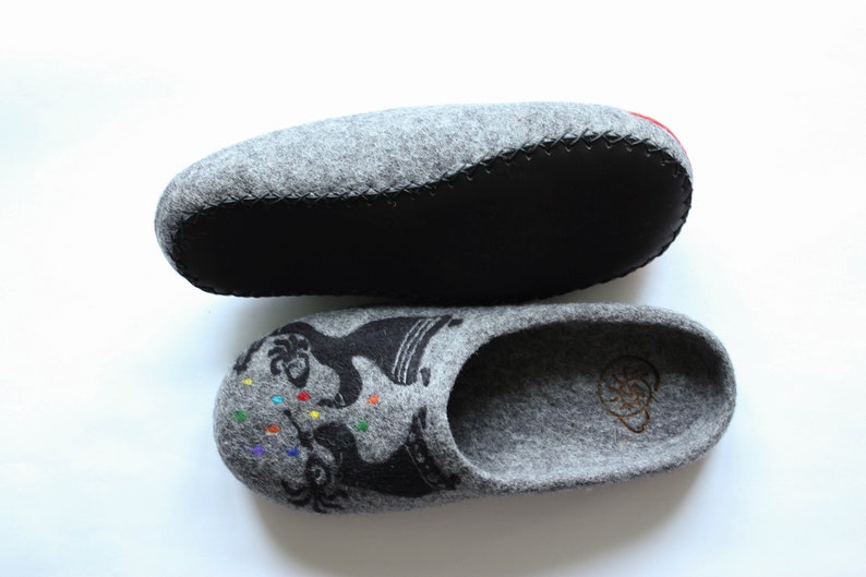 Kokopelli Tribal Felted Slippers Woman Man Indian Native American Shoes ...