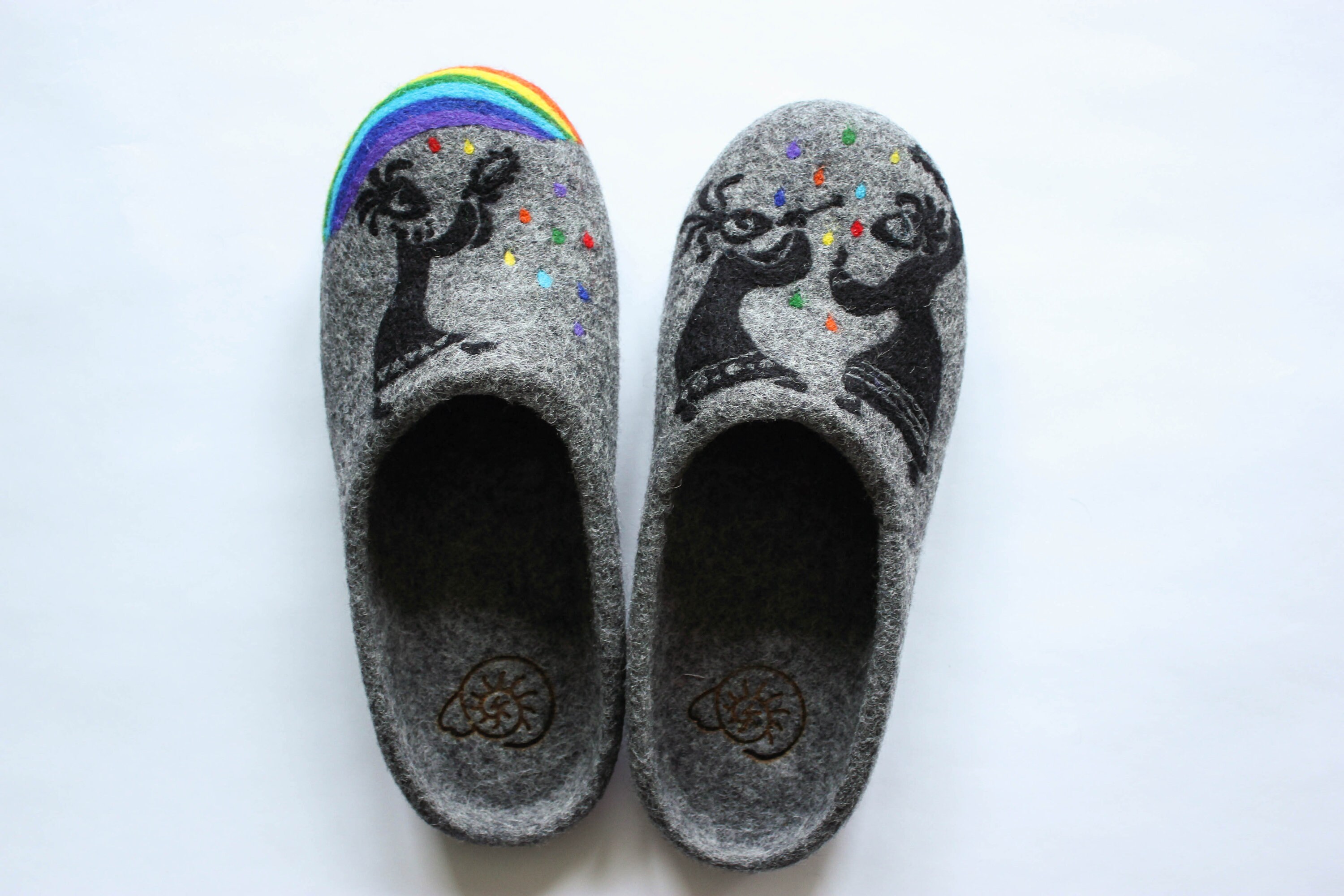 Kokopelli Tribal Felted Slippers Woman Man Indian Native American Shoes ...