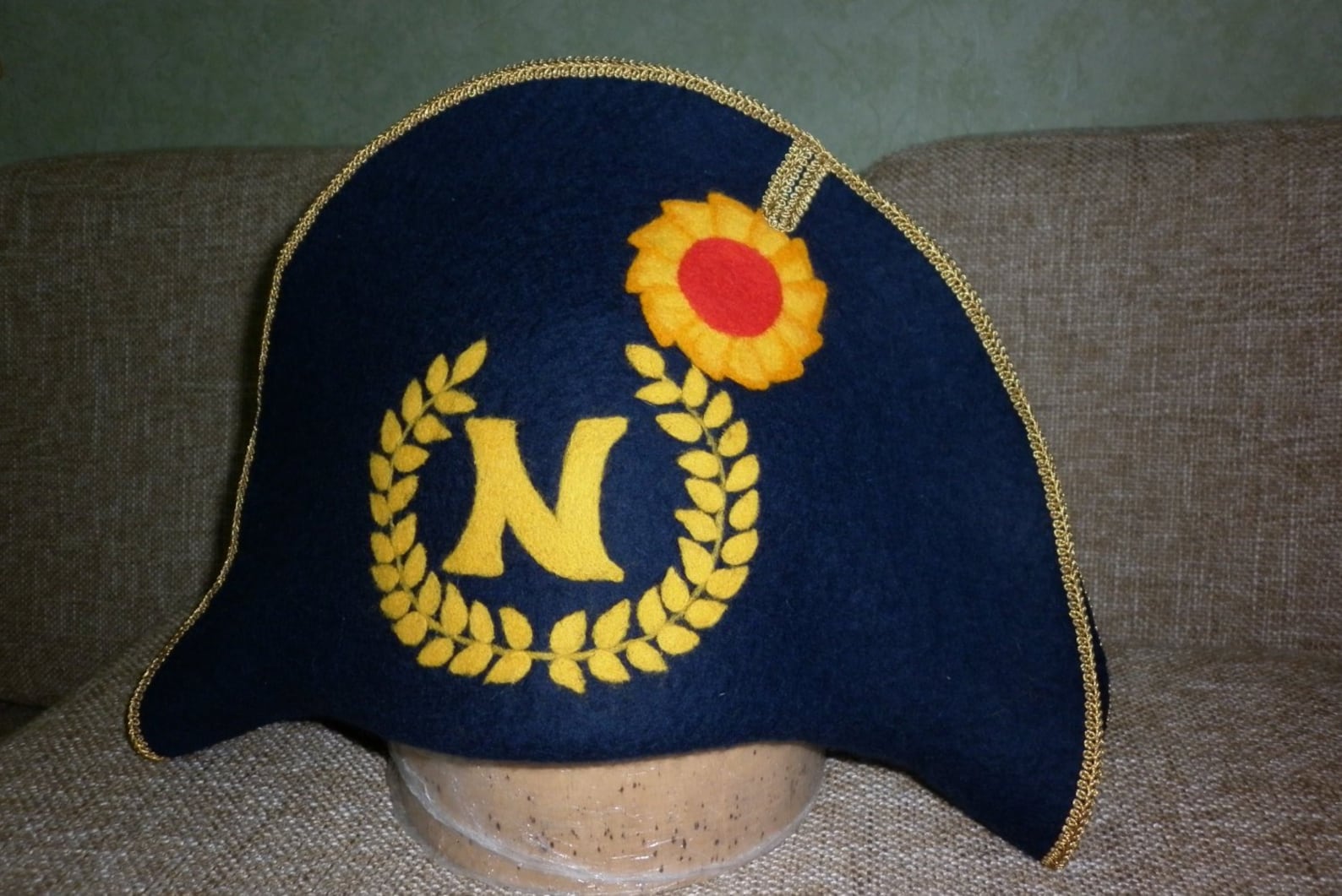 Napoleon Hat Bonaparte French Bicorne Military Cap Sauna Felted 19th ...