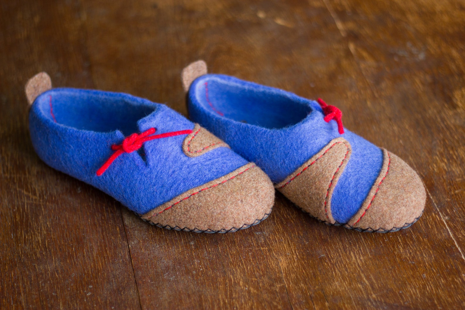 Blue Women Felted Slippers Boho Natural Rustic Home Mothers Day ...