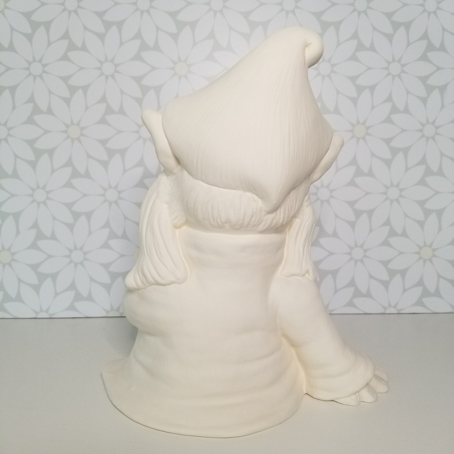 BISQUE Ready to Paint Large Sitting Gnome, Garden Decor **made to Order ...