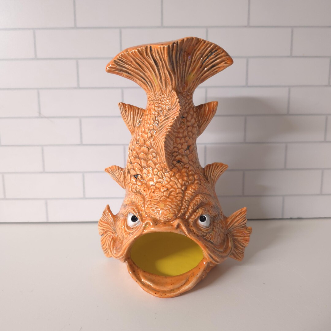 Retro Ceramic Angry Fish Chimenea, Chimney, Incense Burner, Goldfish ...